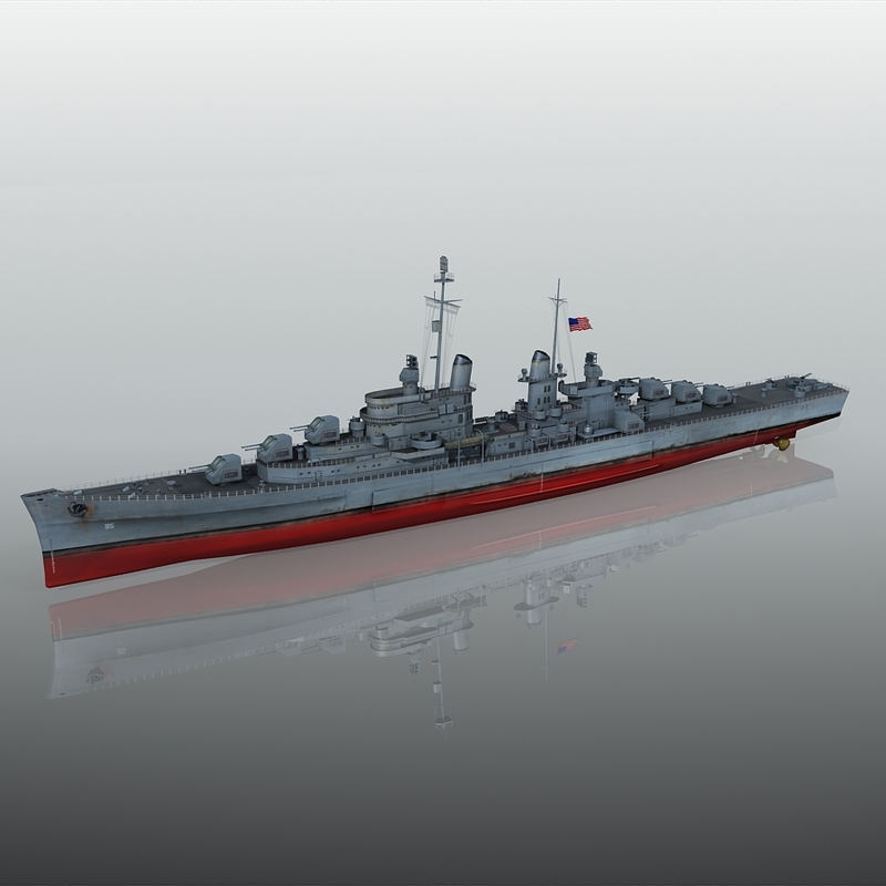 uss oakland cl-95 cl 3d max