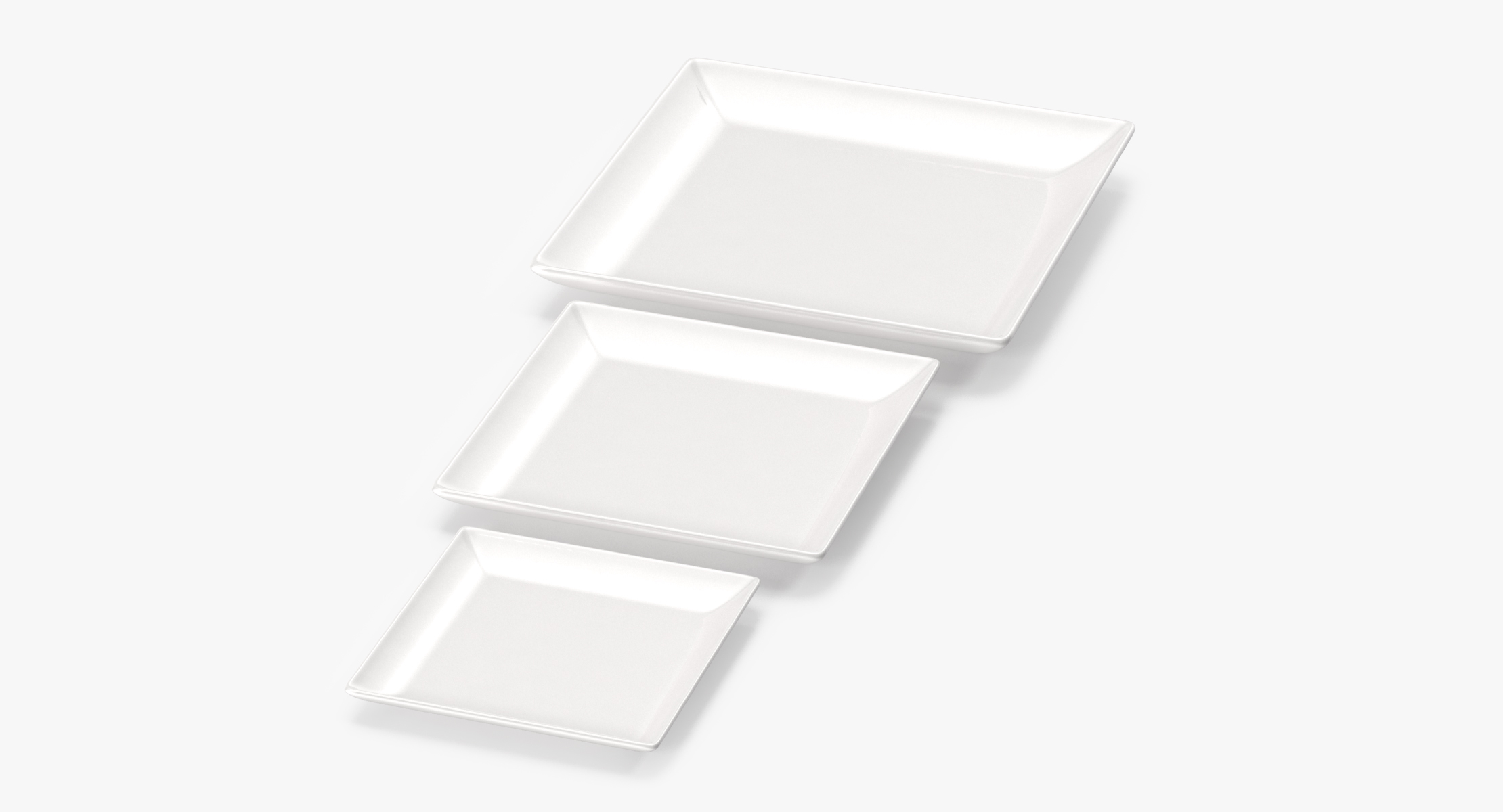 ceramic square serving plates 3d model