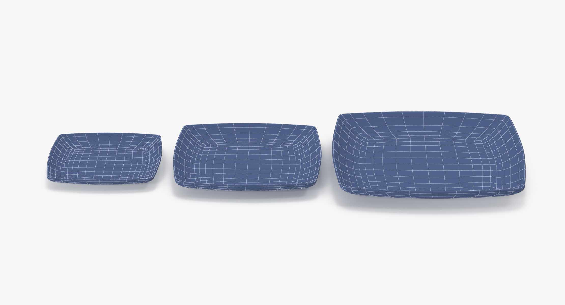 3d model ceramic serving square rounded