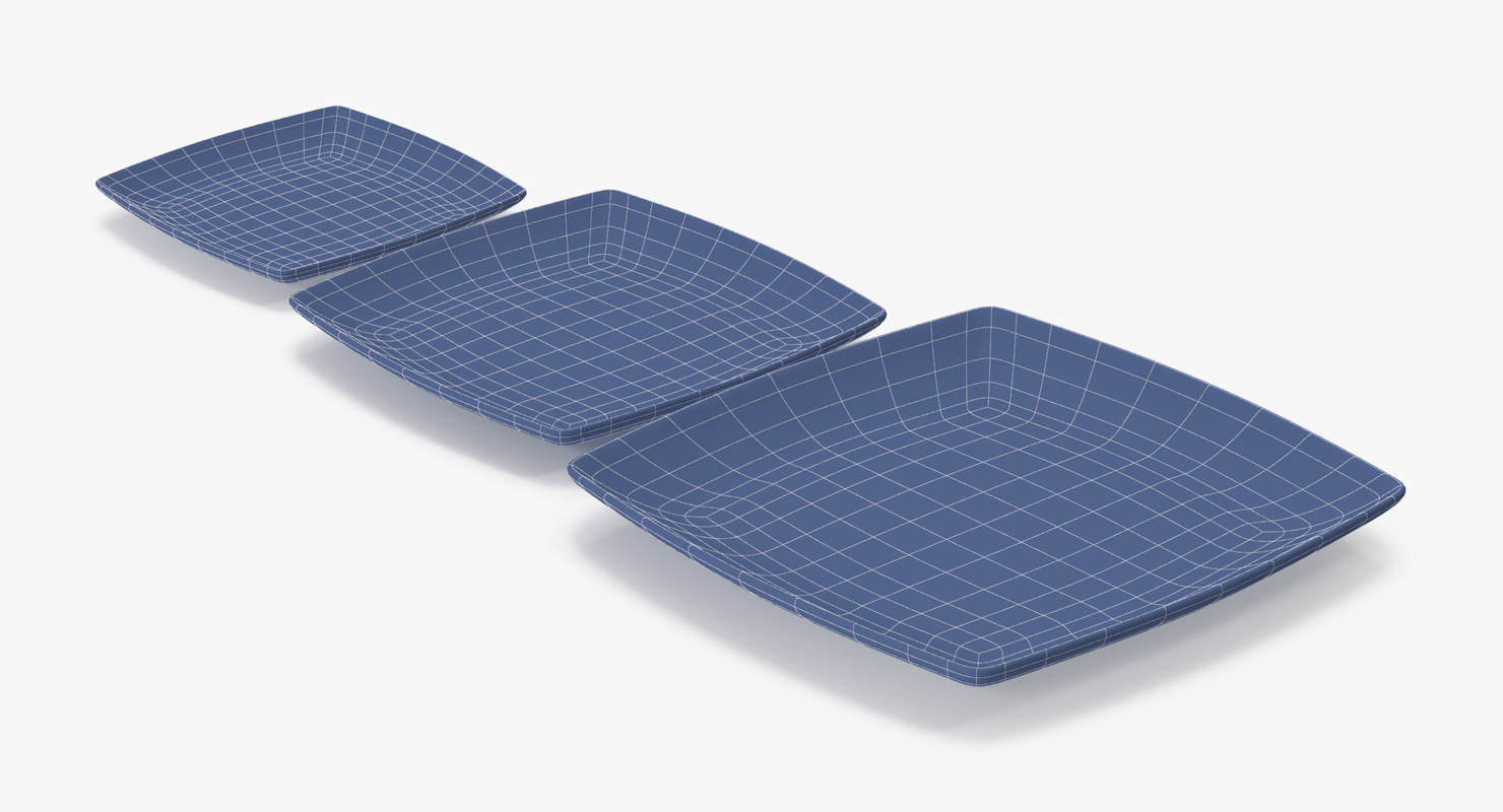 3d model ceramic serving square rounded