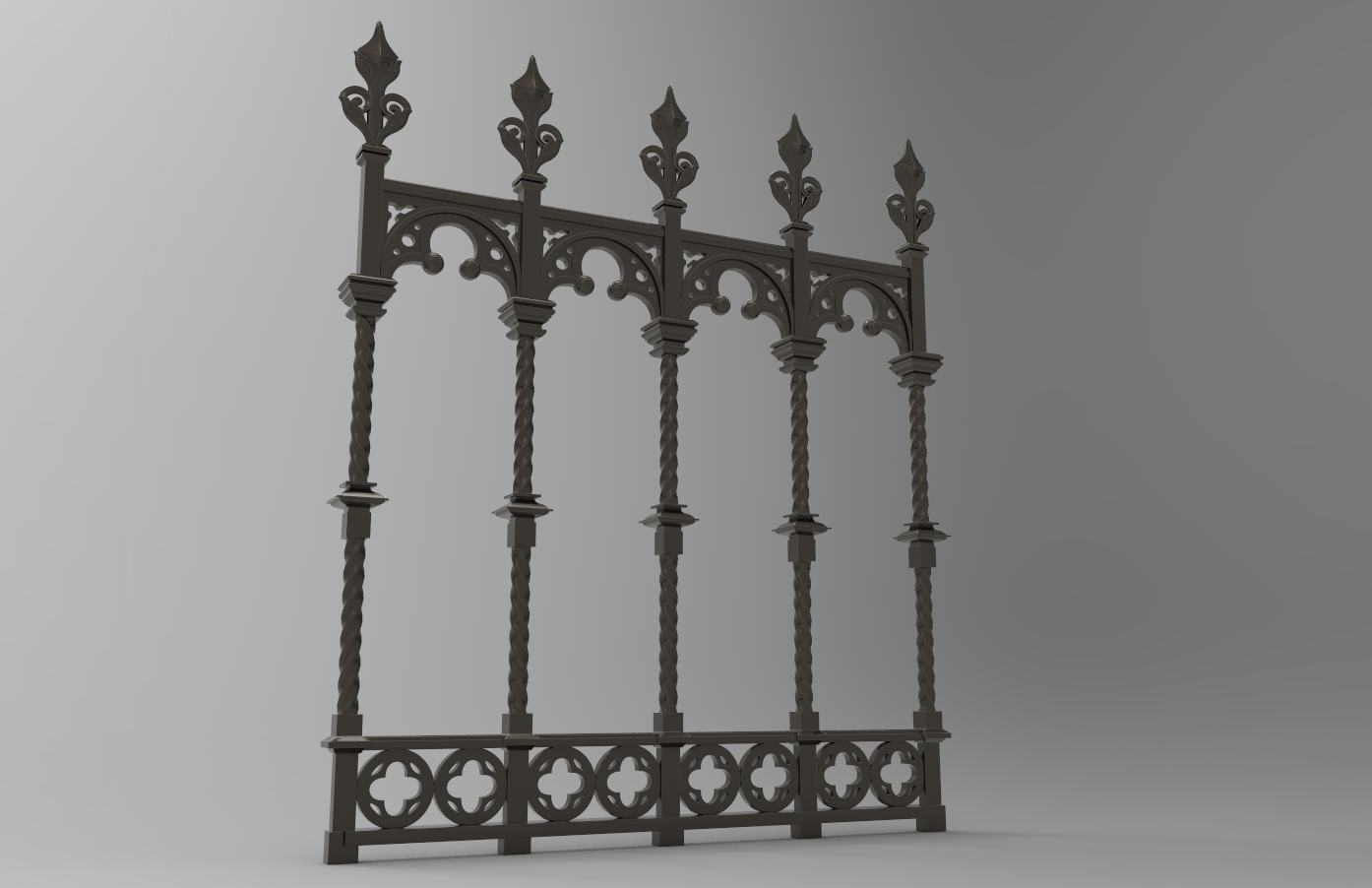 iron fence 3d obj