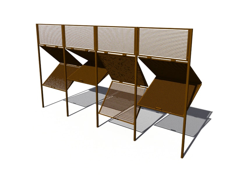 sliding louvre screens 3d model