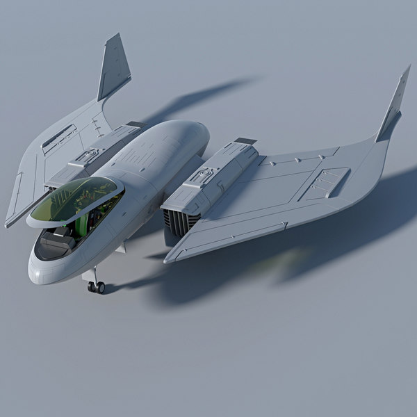 futuristic aircraft 3d model