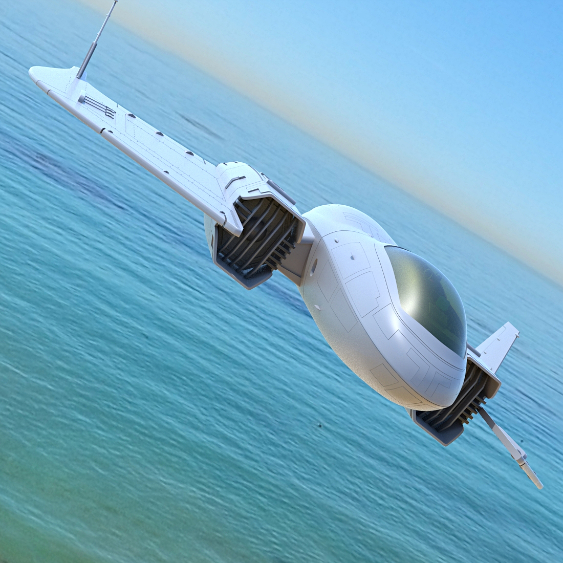 futuristic aircraft 3d model