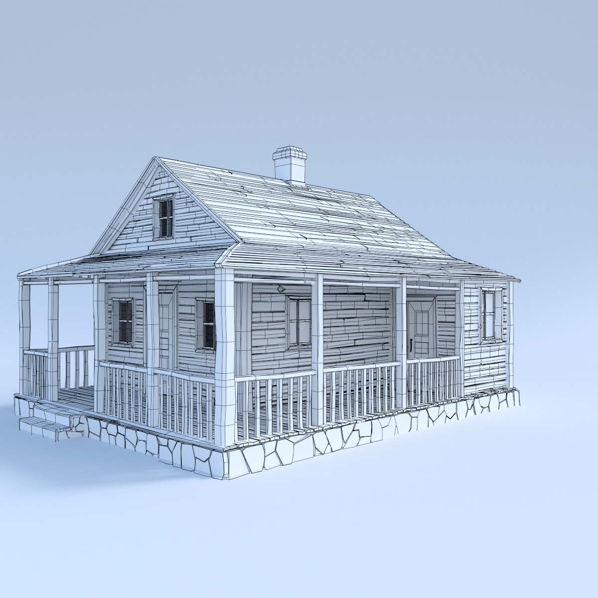3d house wood model