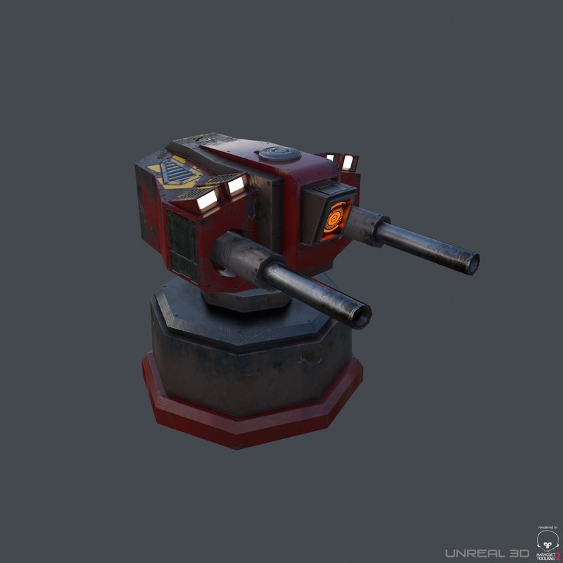 sci-fi turret mobile 3d model