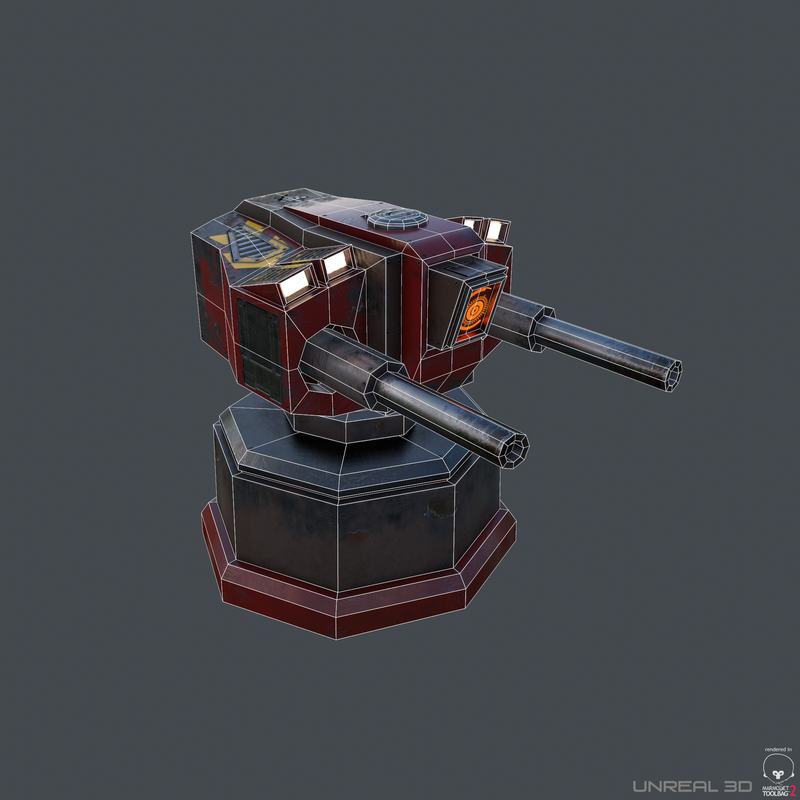 sci-fi turret mobile 3d model