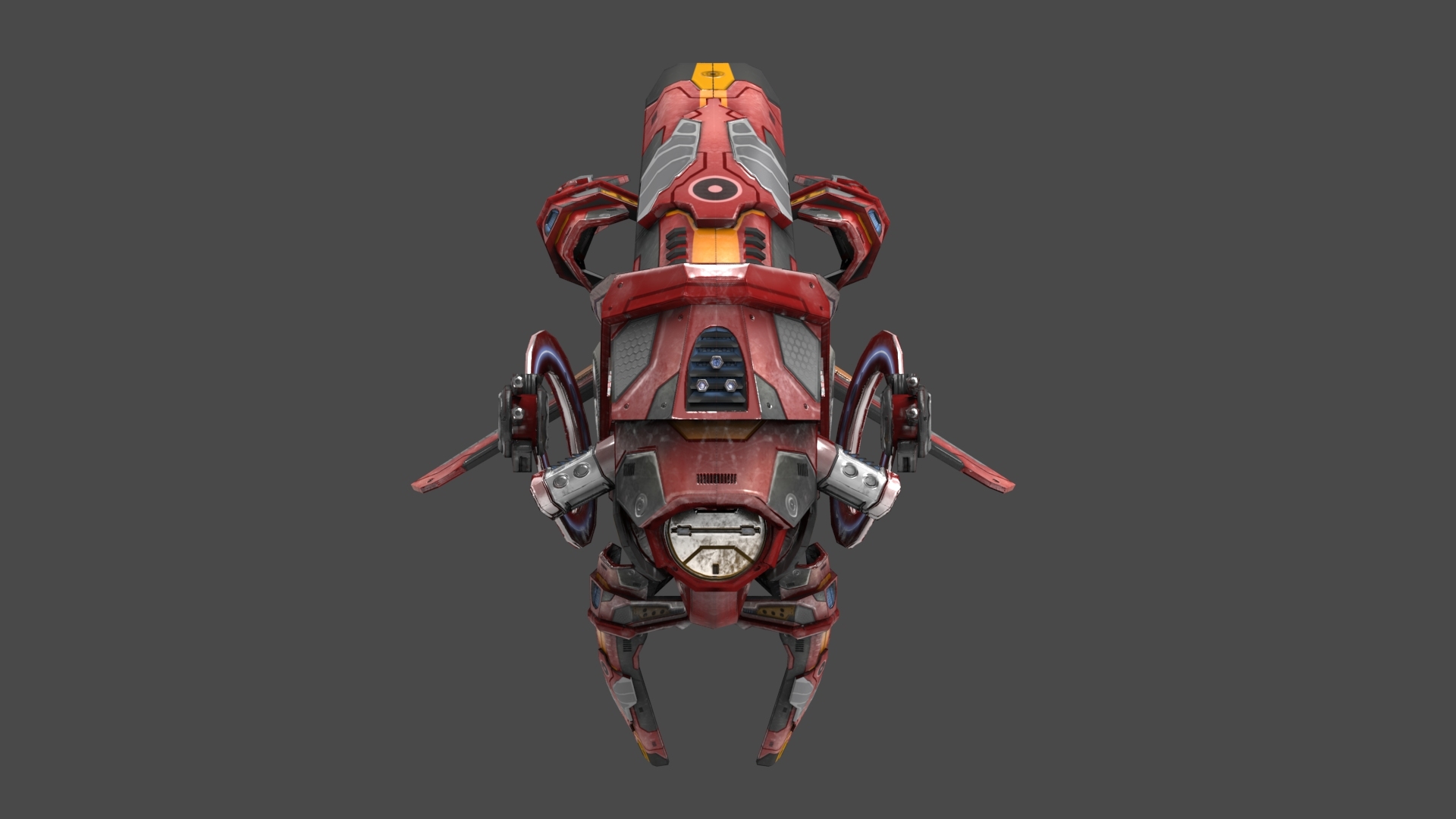 red anime manga drone 3d model