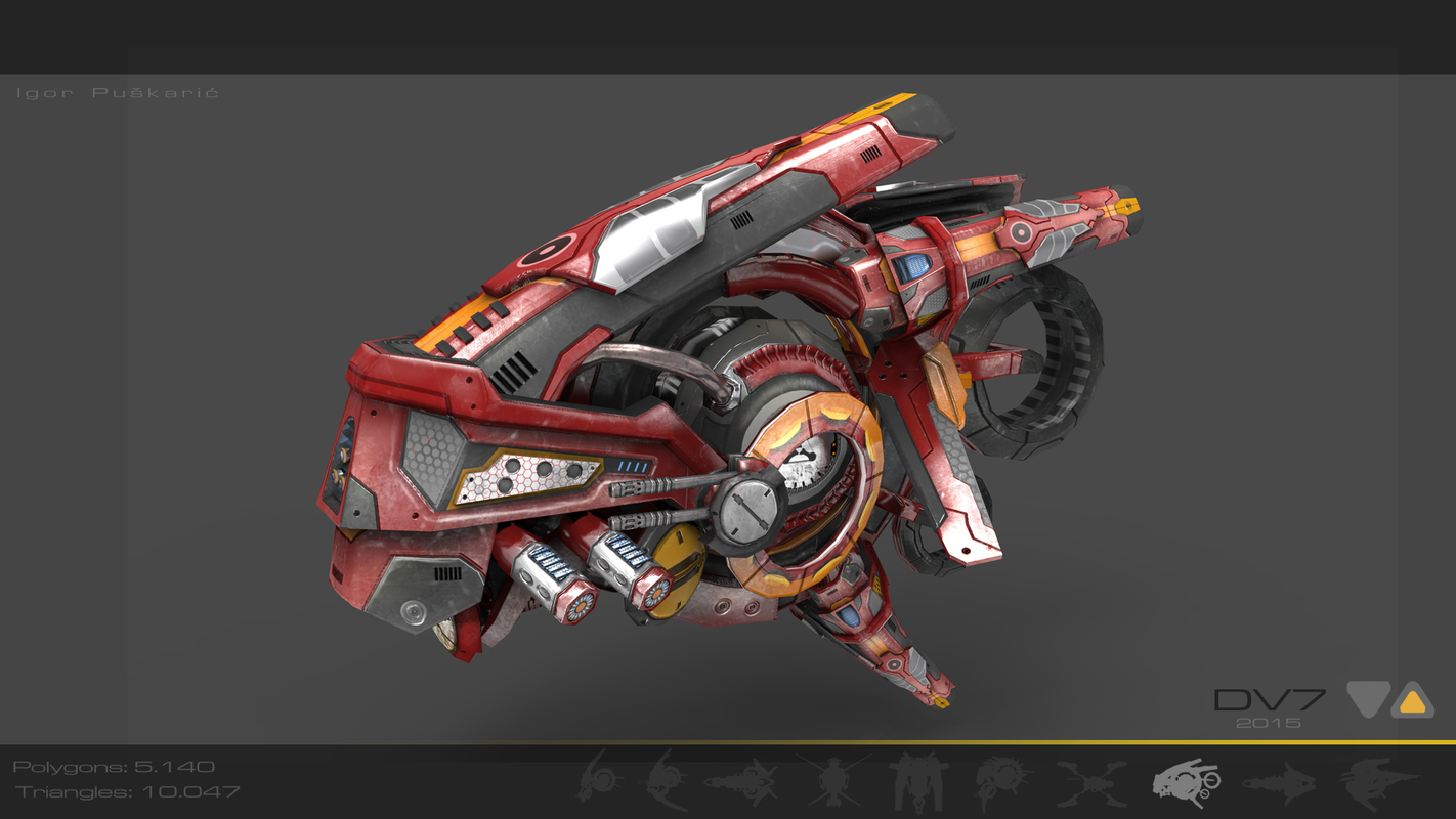 red anime manga drone 3d model