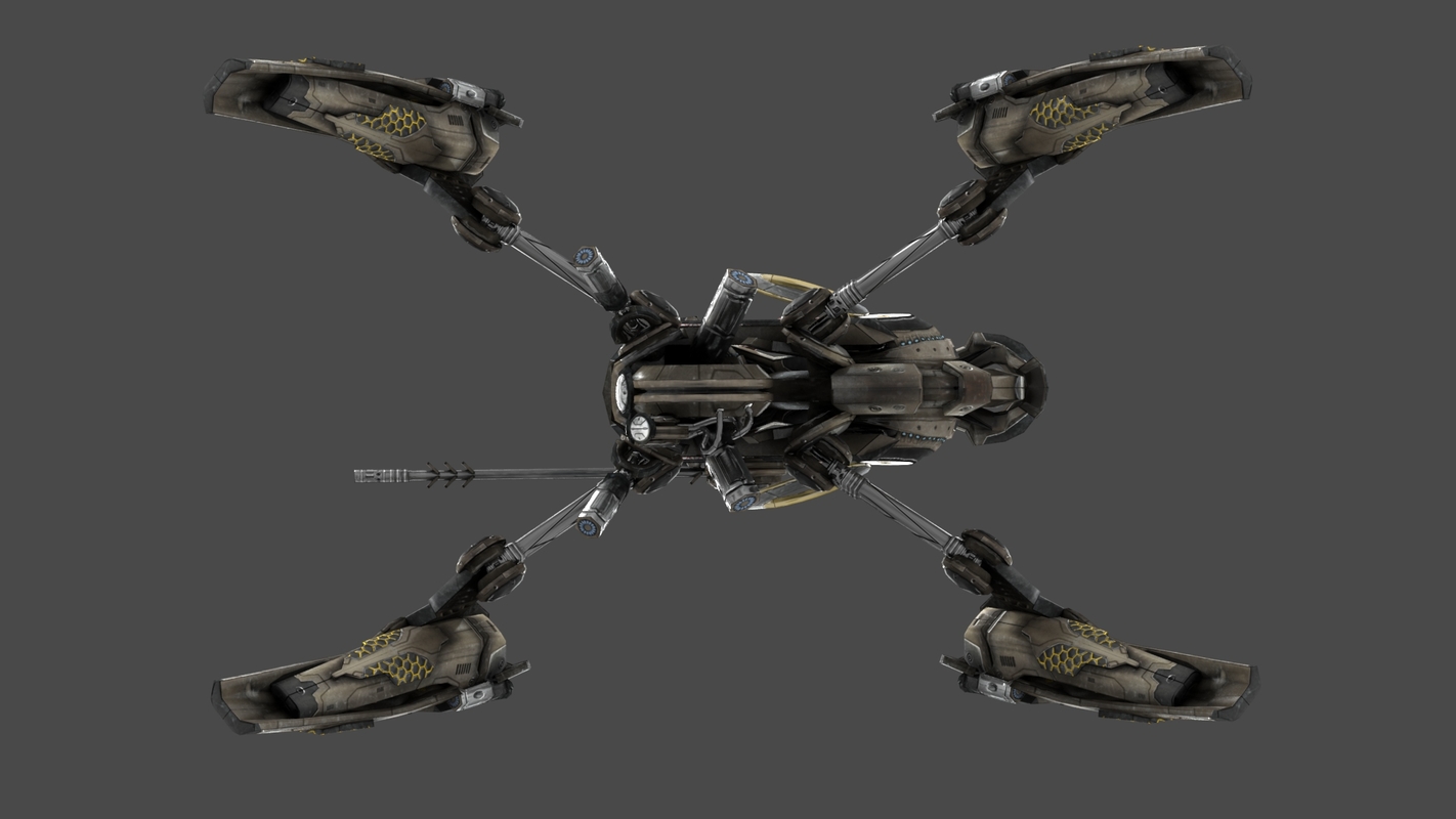 3d arachnid scifi drone