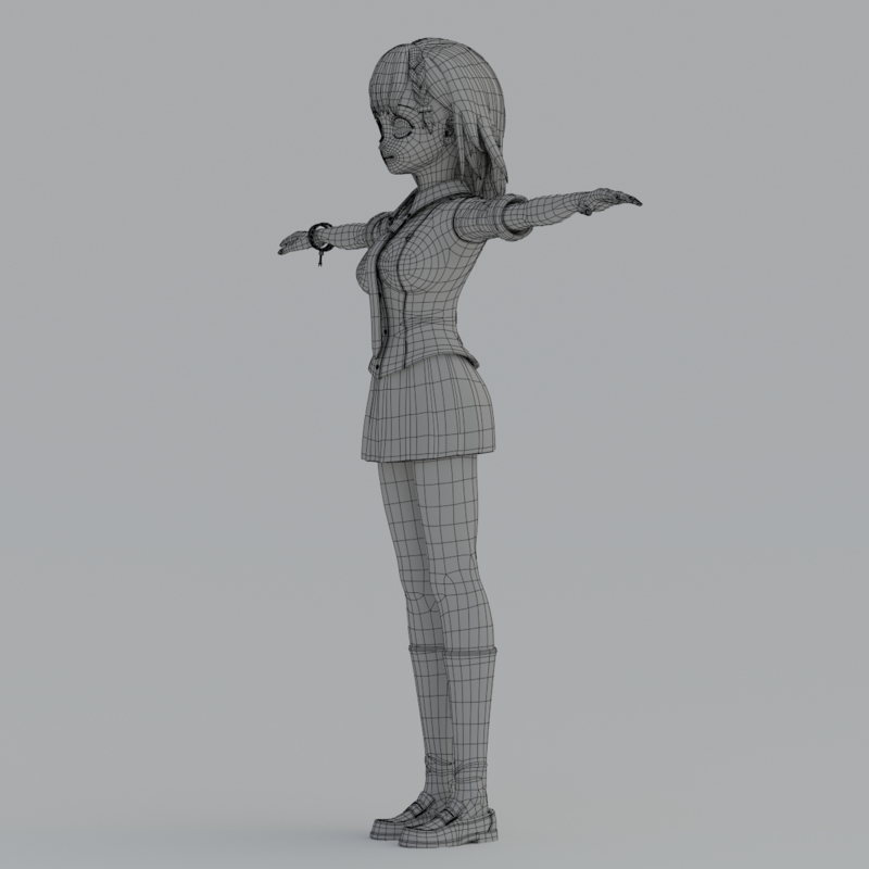 japan girl 3d obj