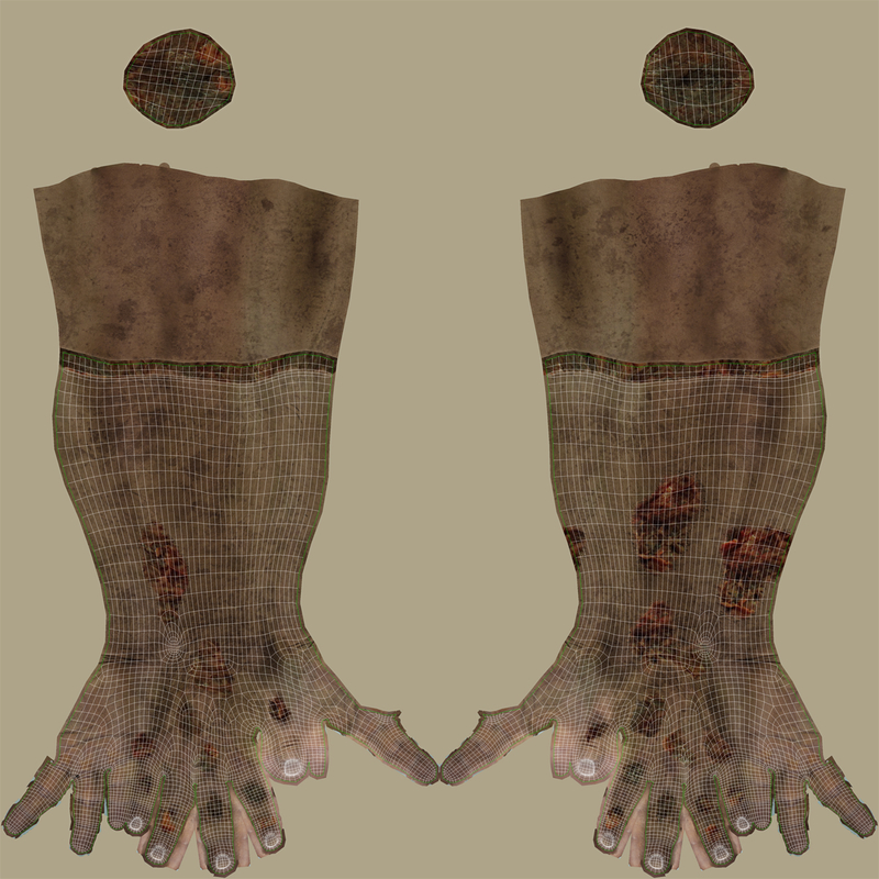 3d zombie hands pose 4