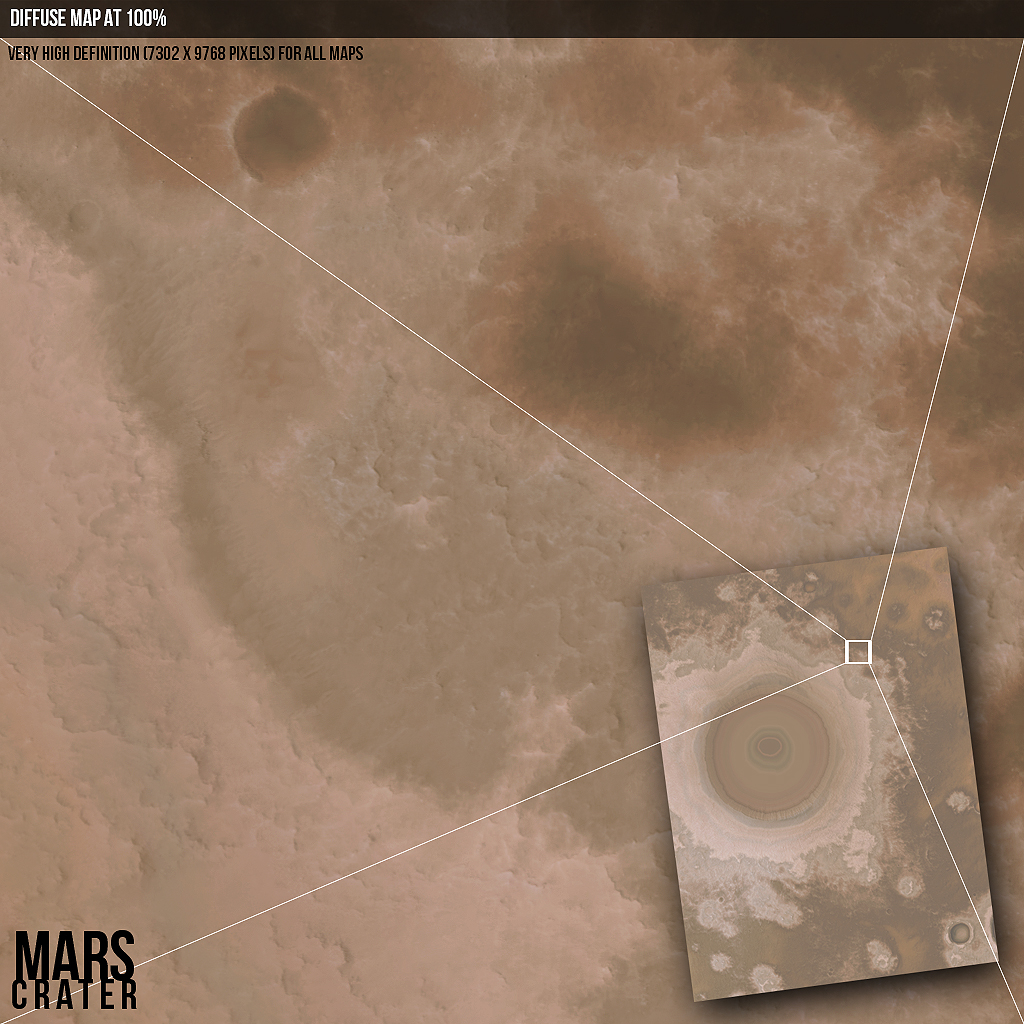 crater mars planet 3d model