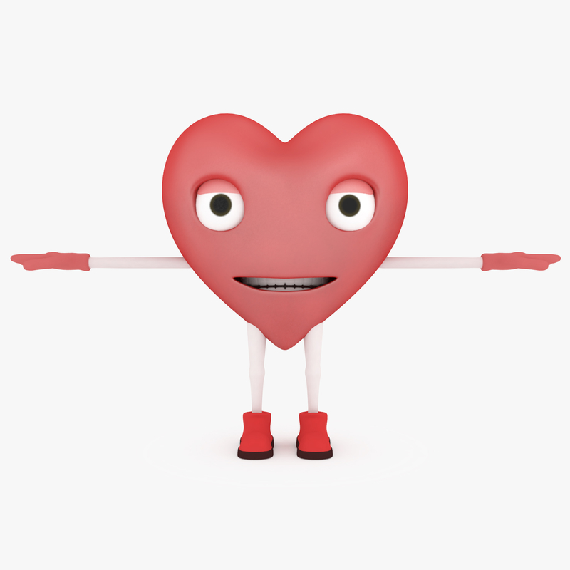 3d cartoon heart model