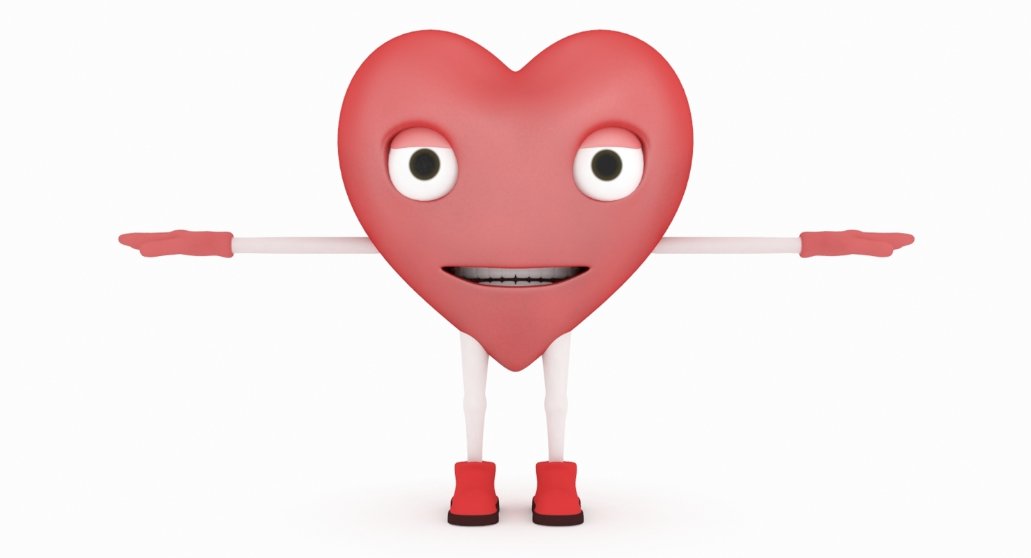 3d cartoon heart model