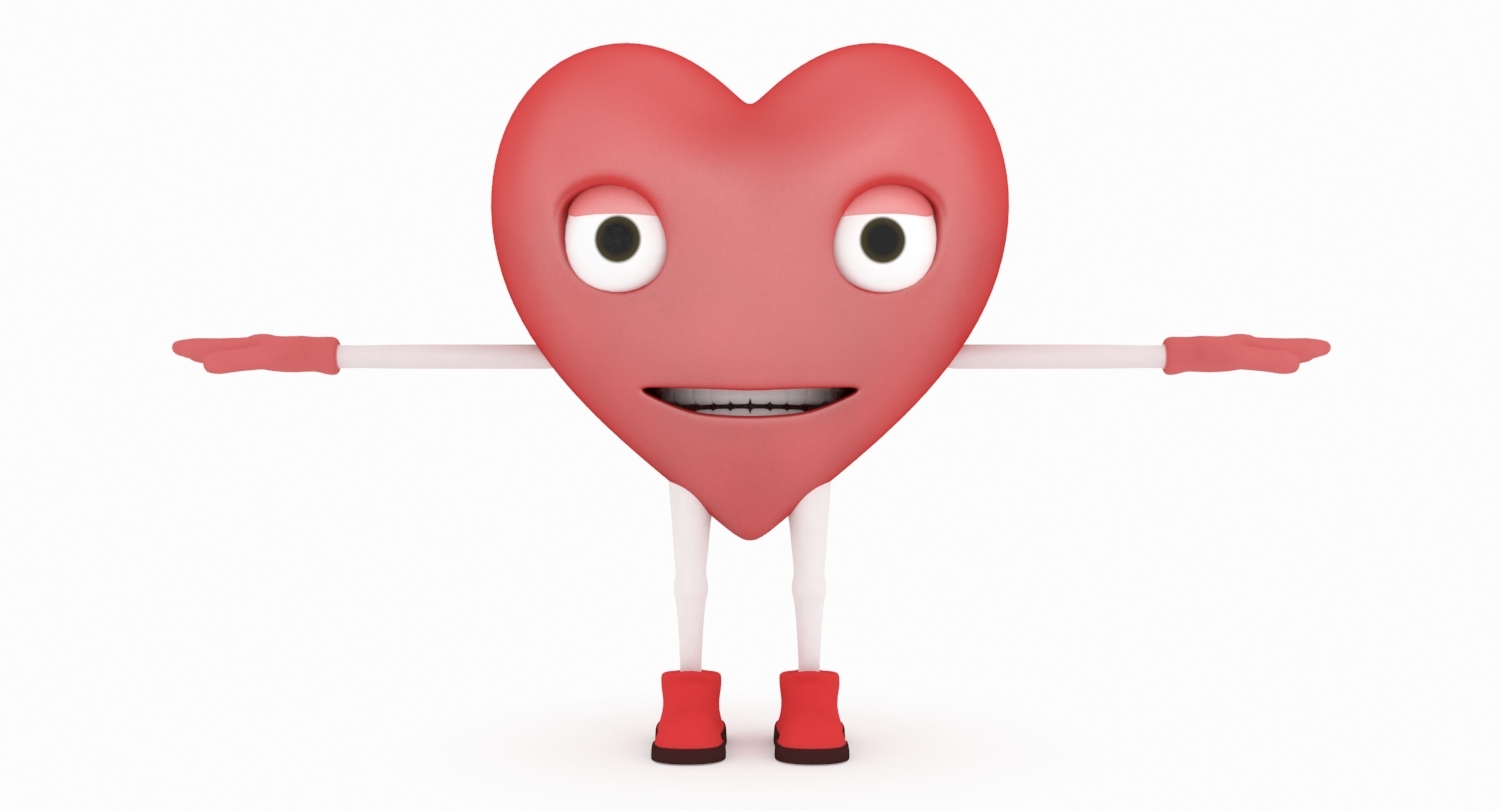 3d cartoon heart model