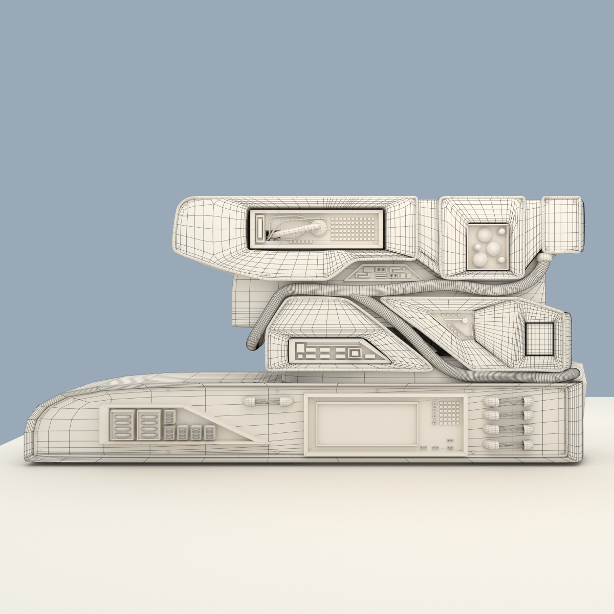 3d science fiction console