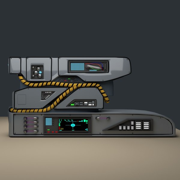 3d science fiction console