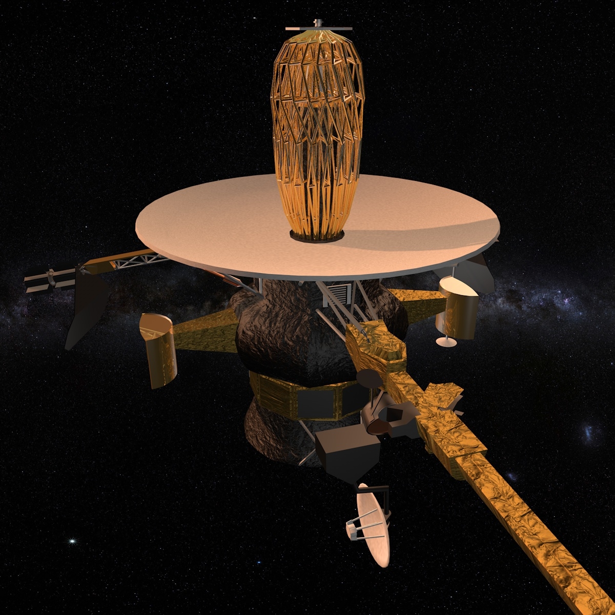 galileo spacecraft 3d c4d