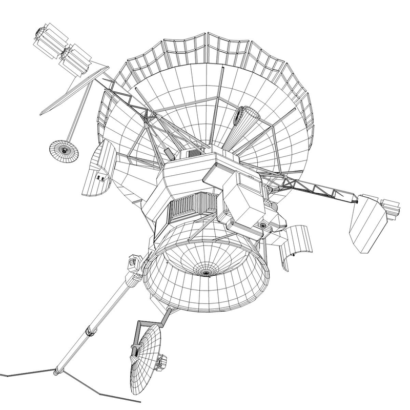 galileo spacecraft 3d c4d