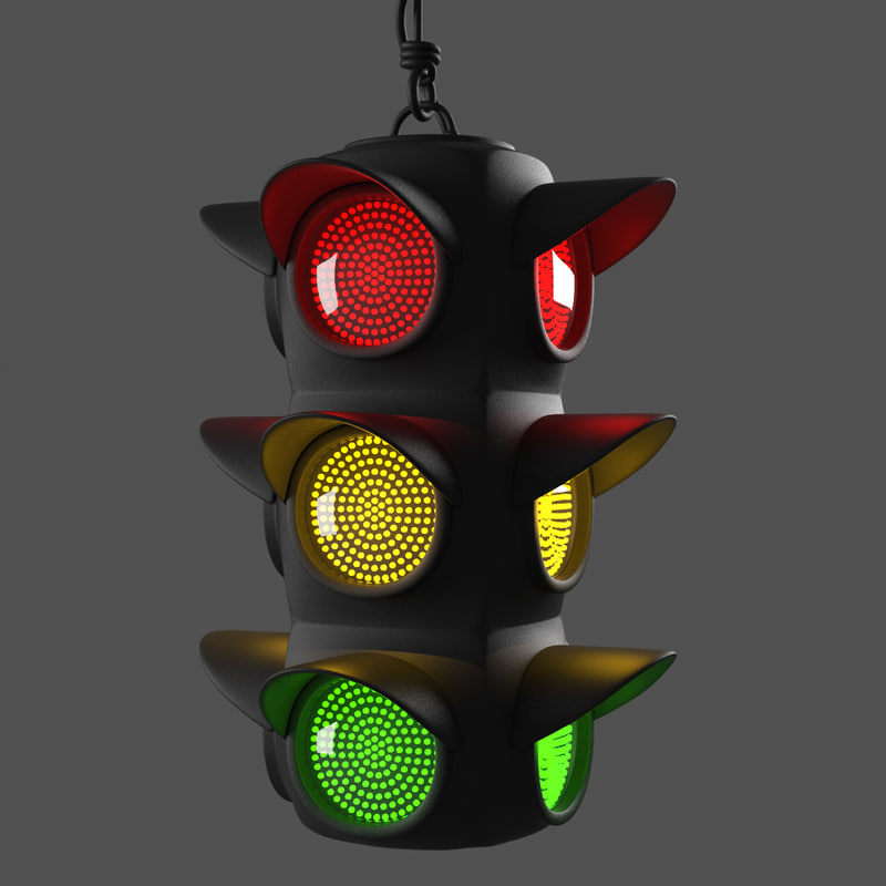 obj rigged traffic light