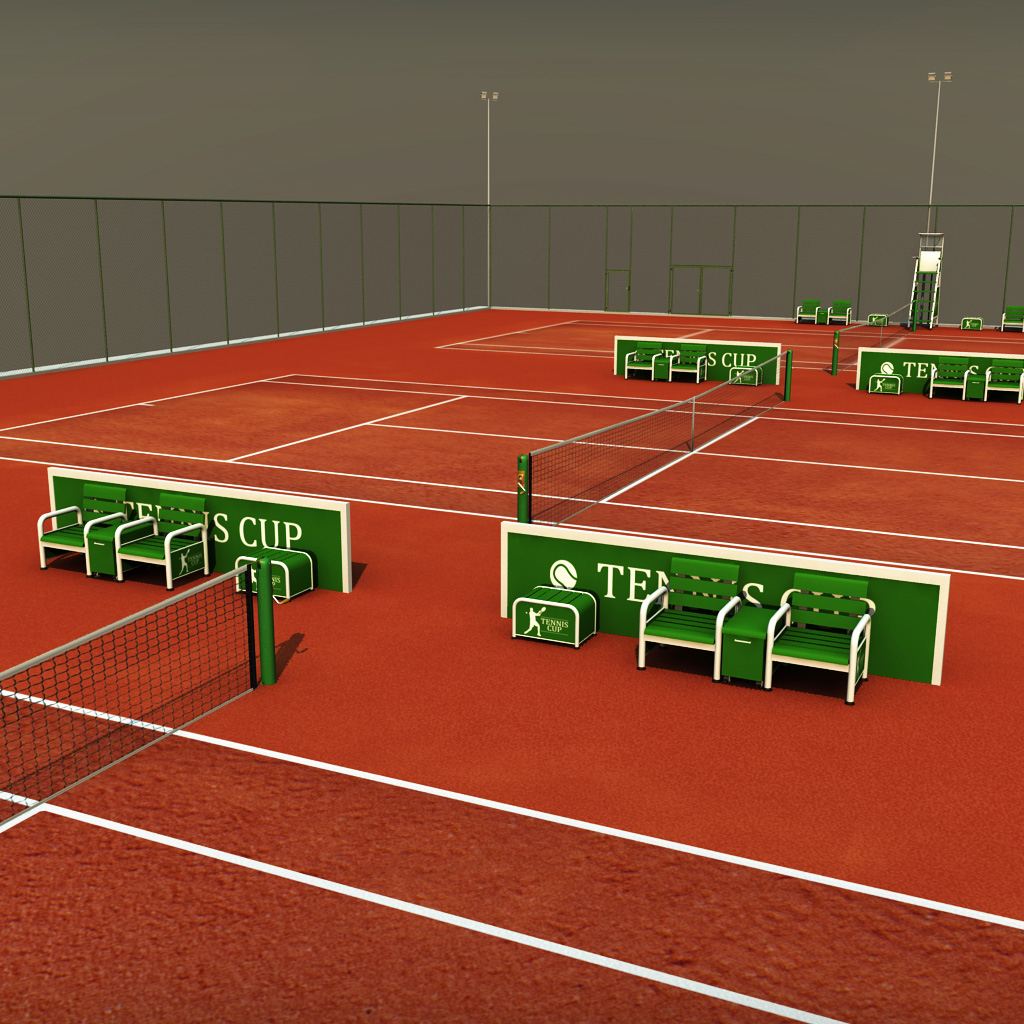 3d tennis court stadium arena model