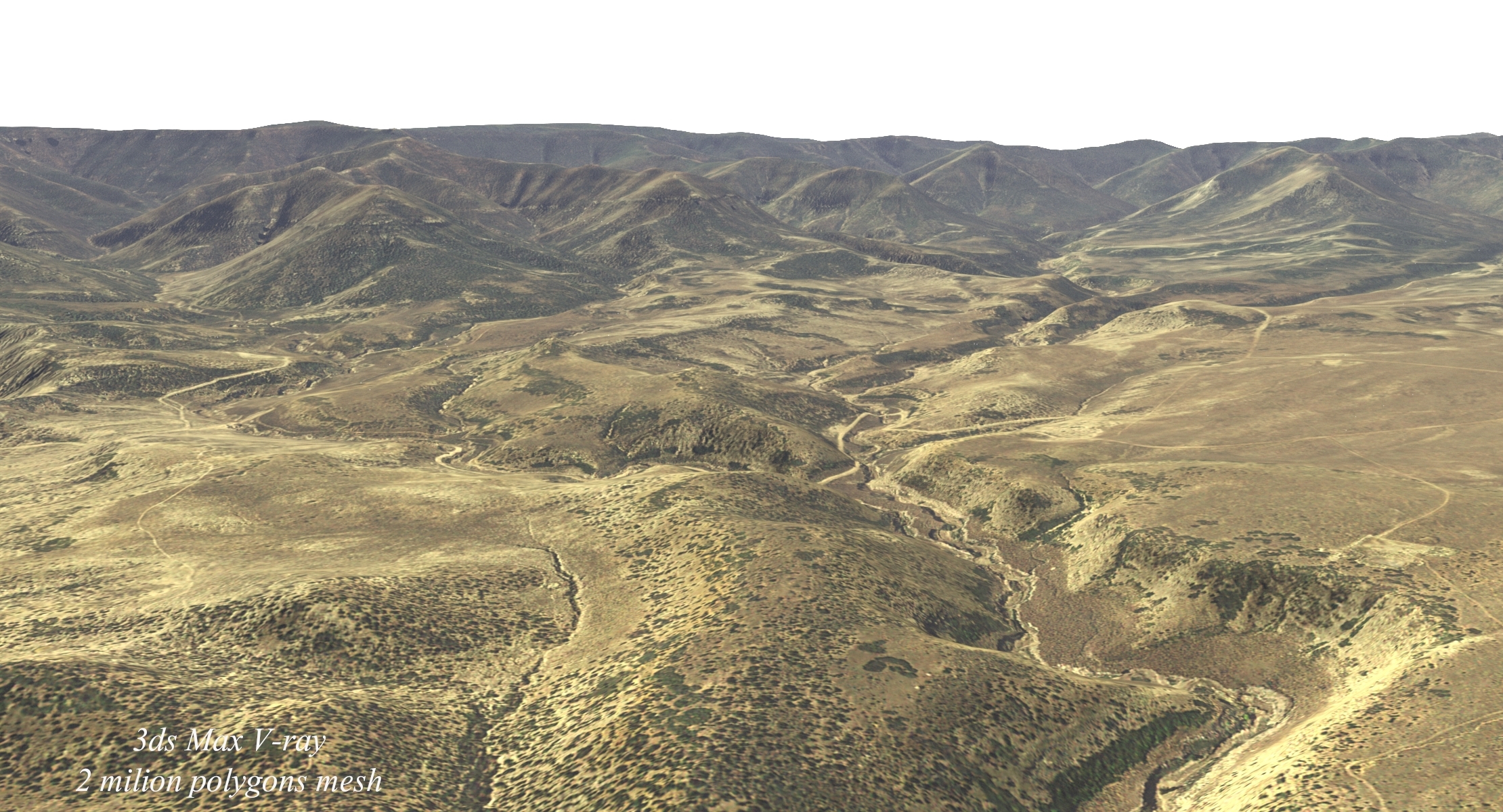 3d max large scale utah terrain