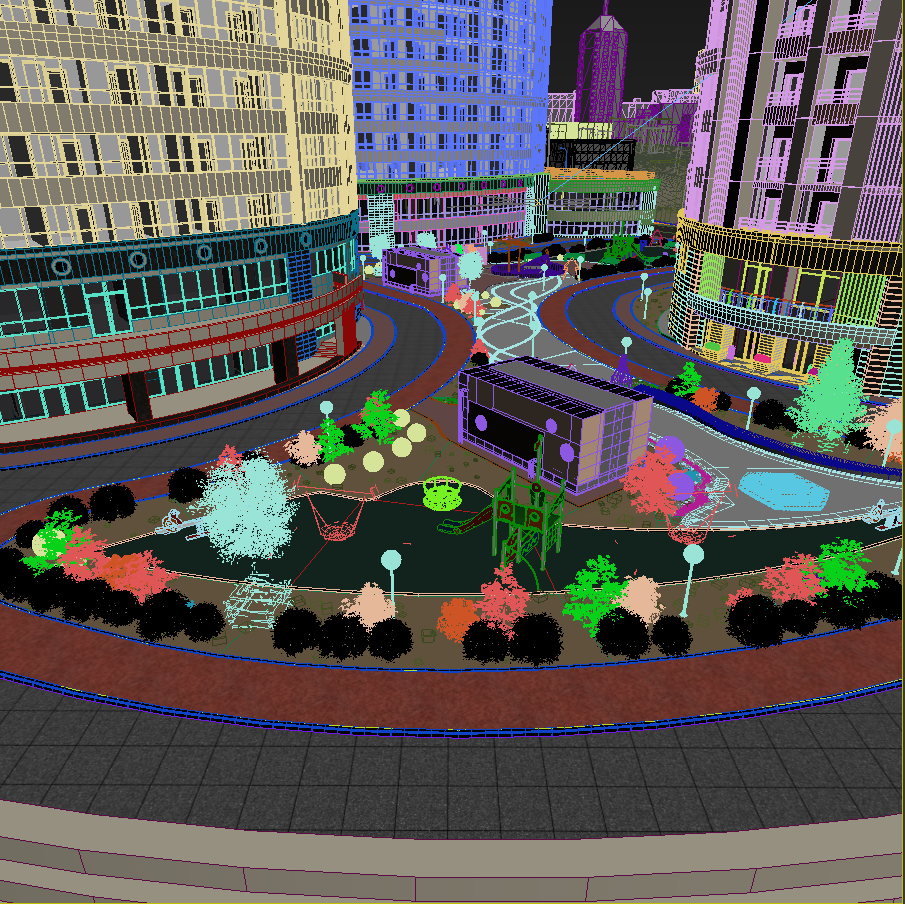 city scene 3d model