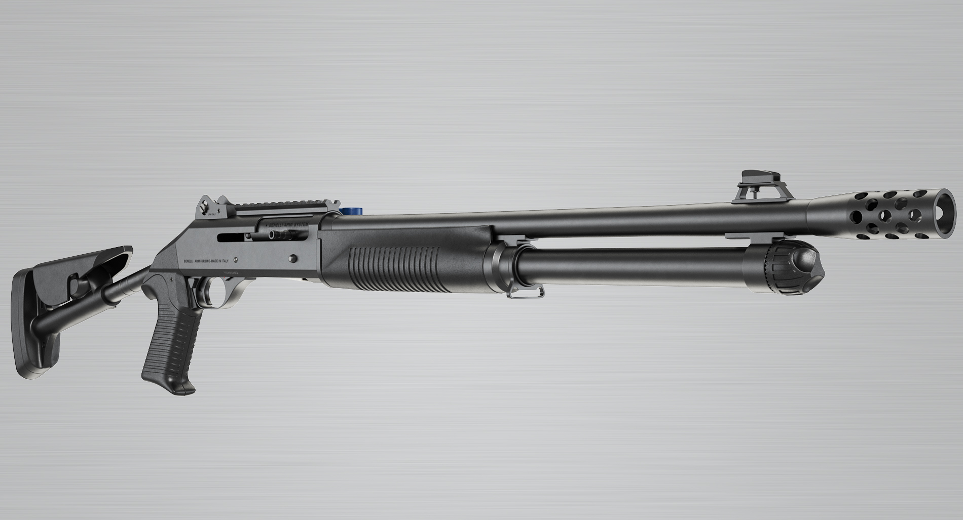 3d model of shotgun benelli m4