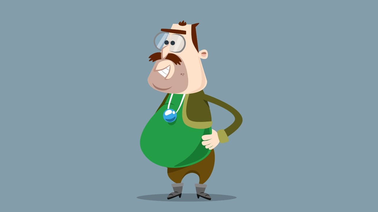 Shapes cartoon man 2d