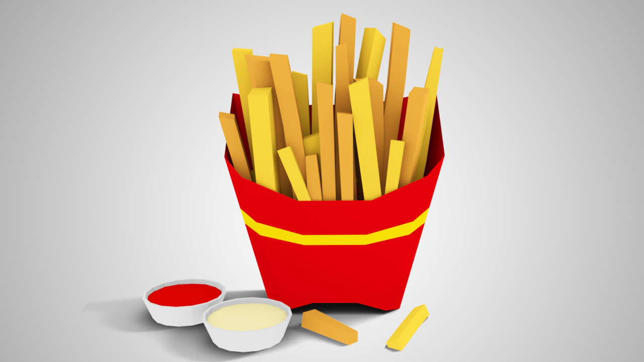 3d model of french fries