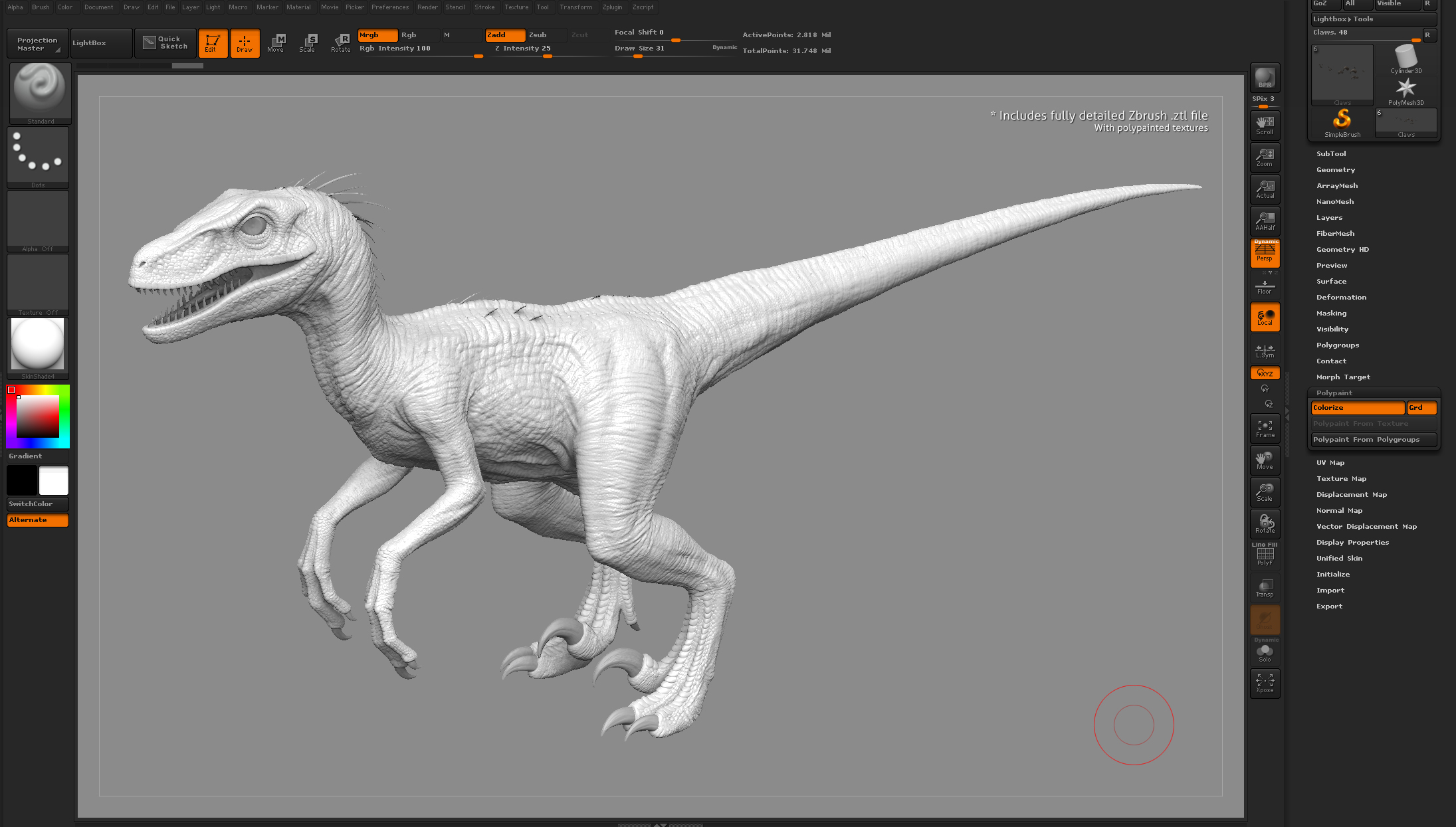 raptor dinosaur 3d model