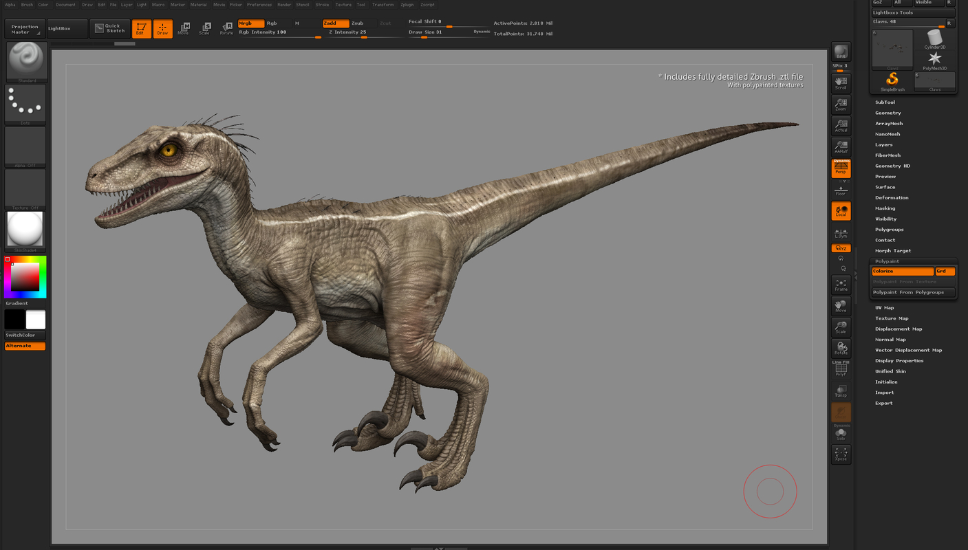 raptor dinosaur 3d model