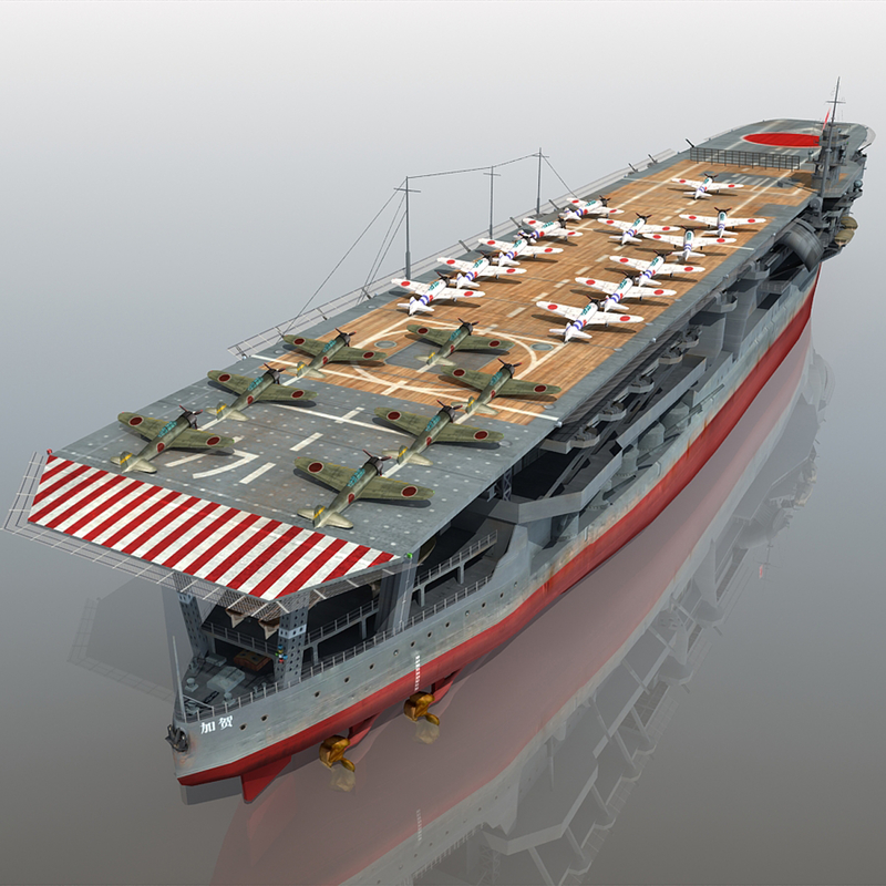 japanese aircraft carrier kaga 3d max japanese aircraft carrier kaga 3d max