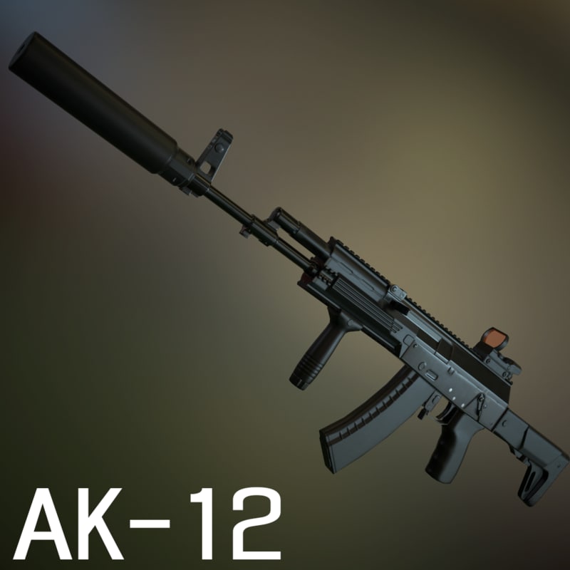 russian assault rifle ak-12 3d model