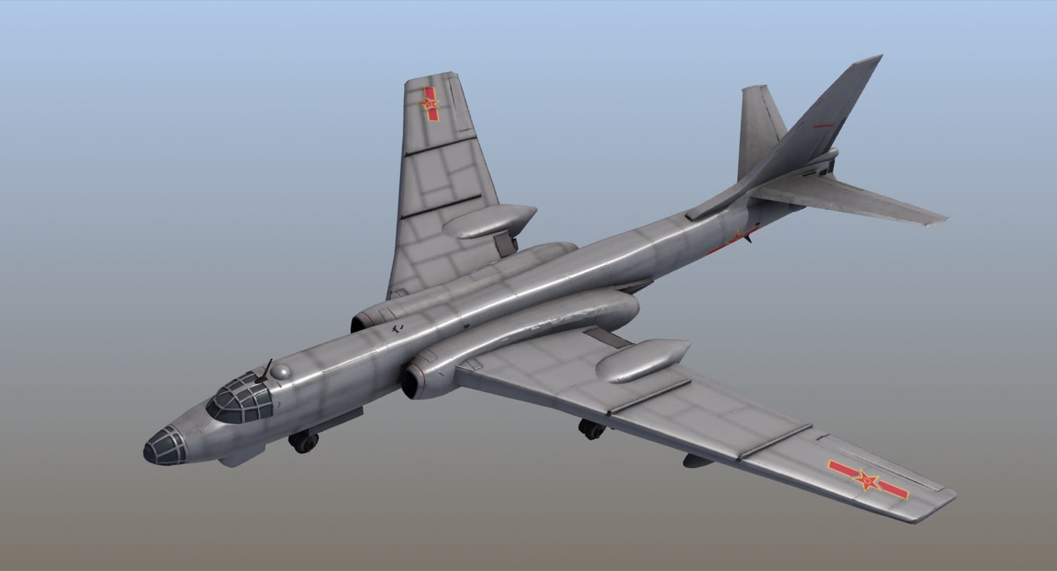 3d model of xian h-6 bomber