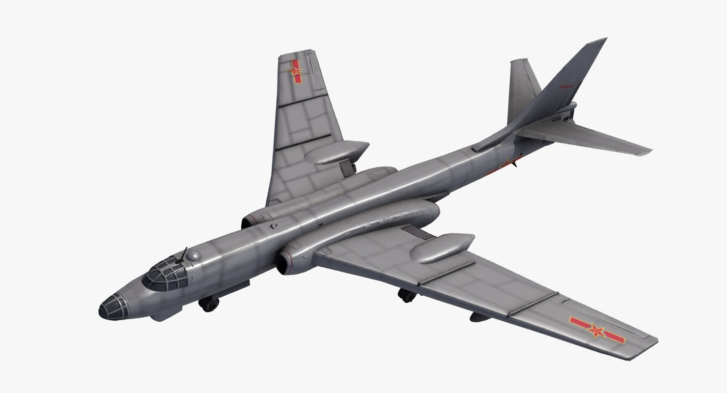 3d model of xian h-6 bomber