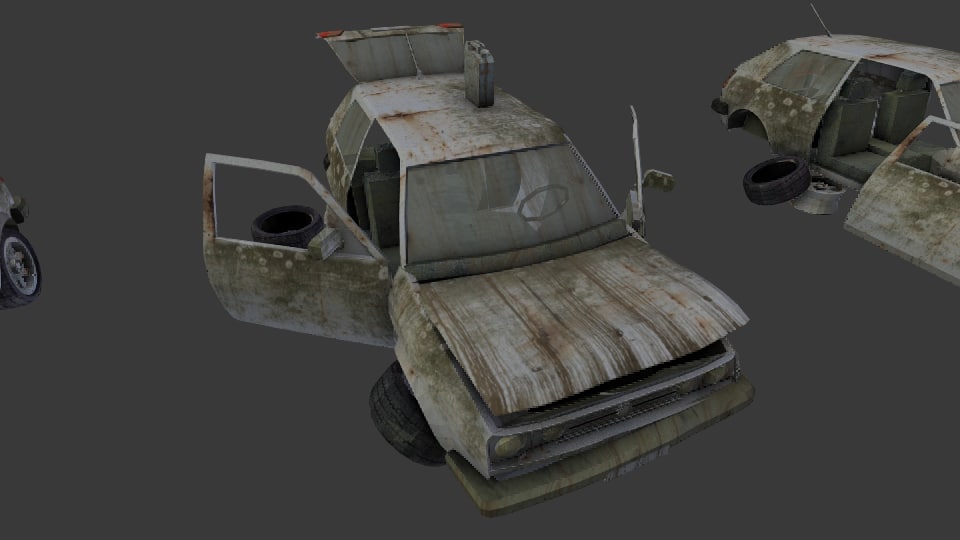 부서진 차 포스트 Apocalyptic Car 3D 모델 - TurboSquid 1012964