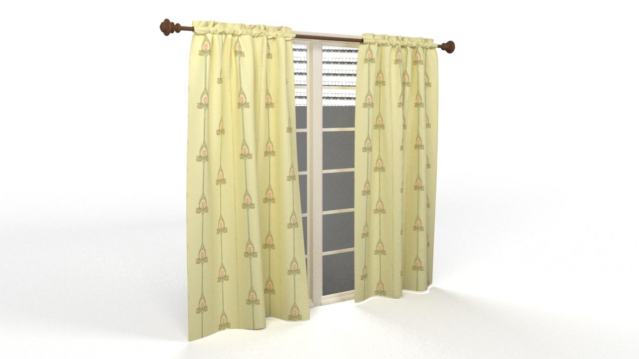 3d model window curtain