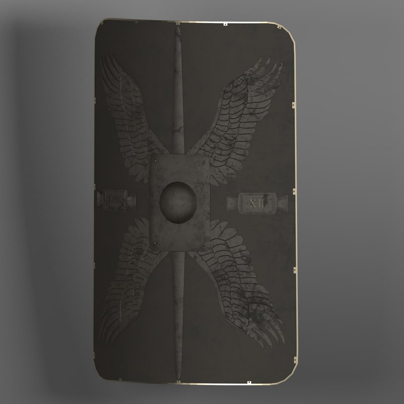 3d roman shield