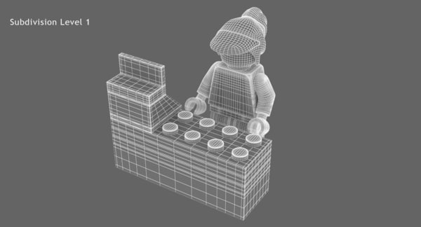 lego cashier 3d max