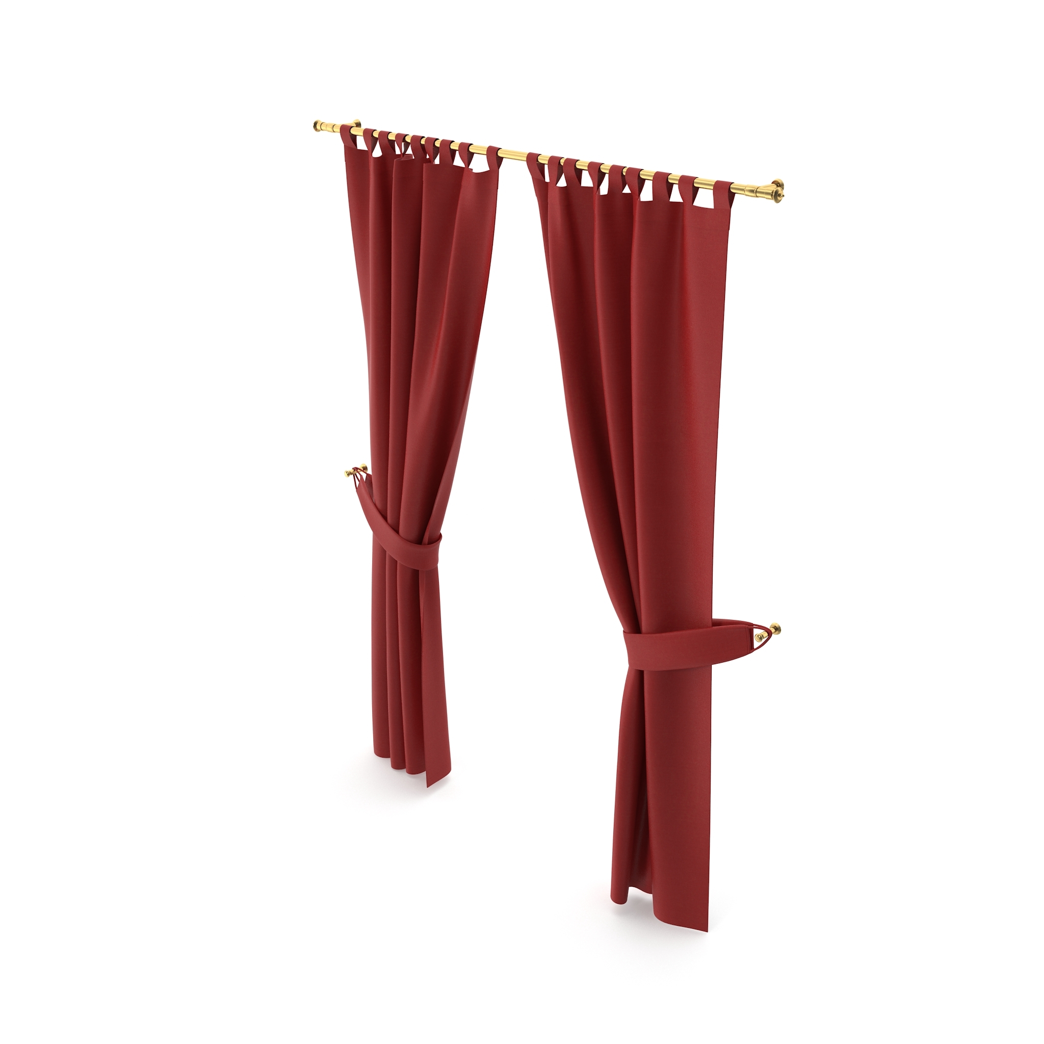 3d model red curtain