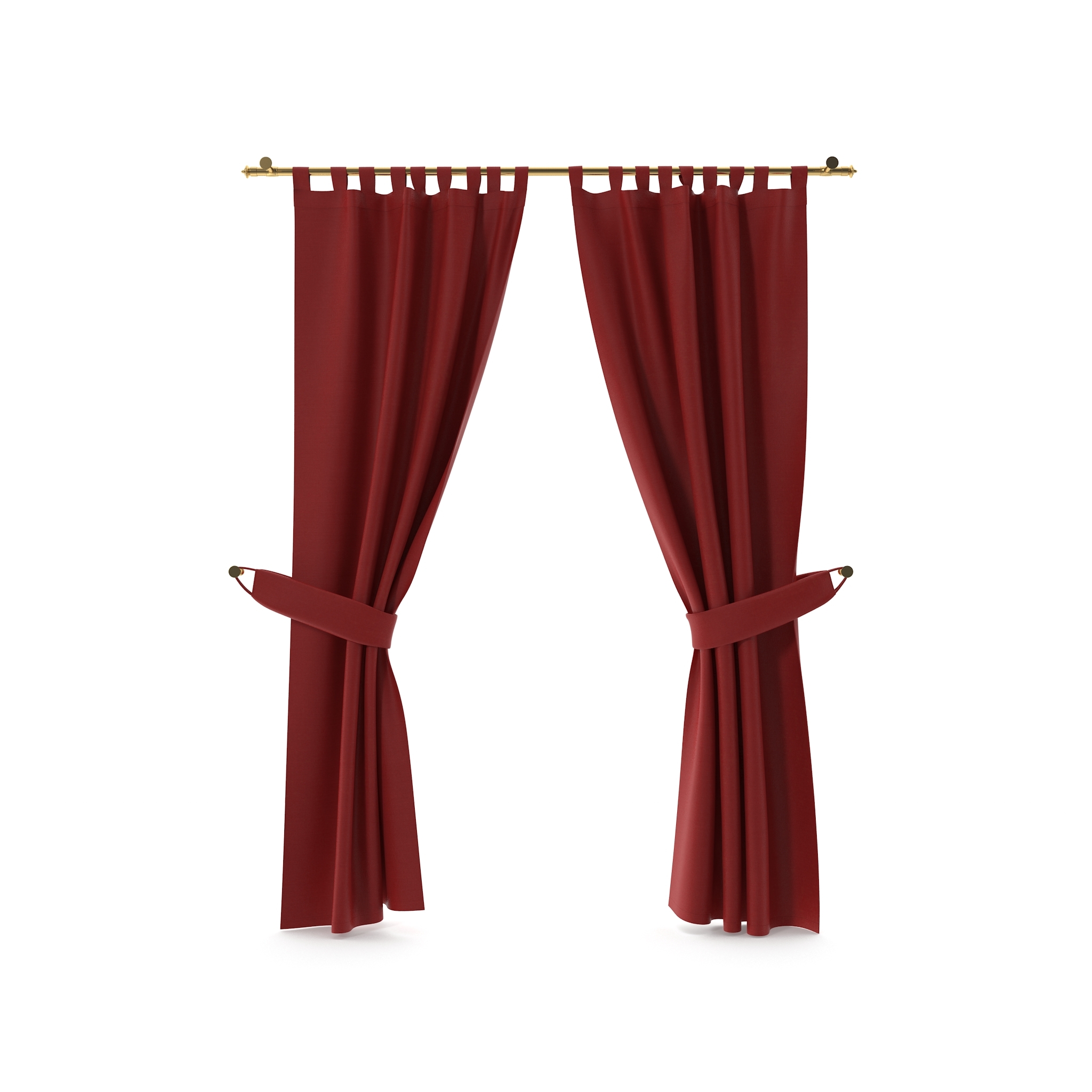 3d model red curtain