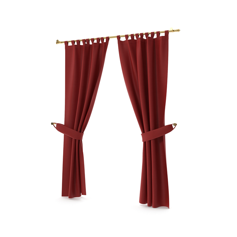 3d model red curtain