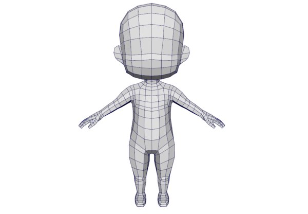 male sd character base 3d obj