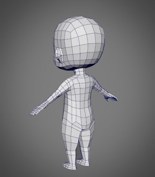 male sd character base 3d obj