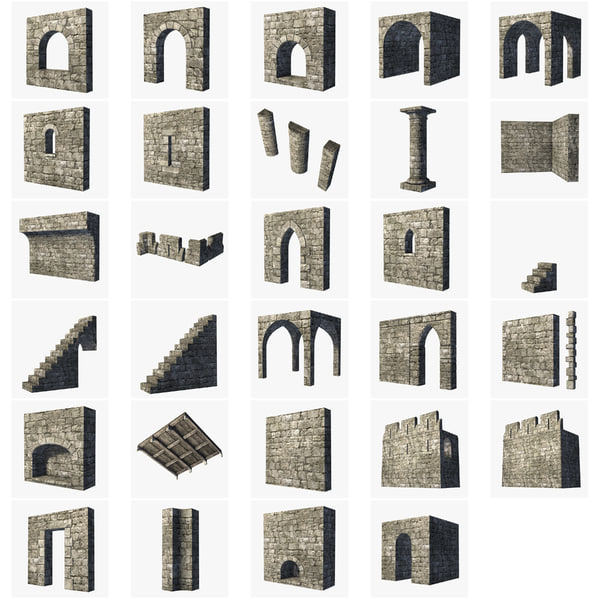 free wallstone stone 3d model