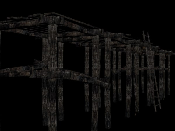 3d wooden catwalk wood