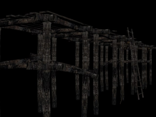 3d wooden catwalk wood