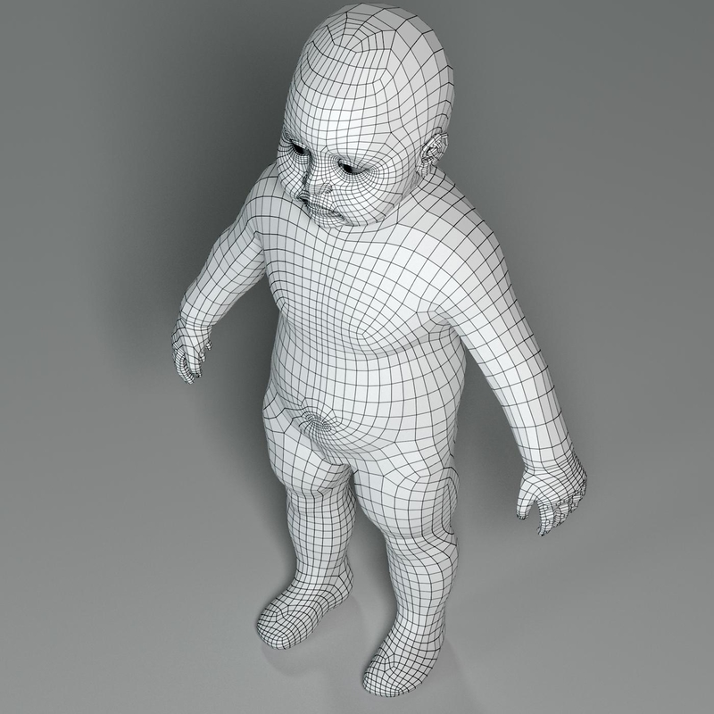 res baby uv unwrapped 3d obj
